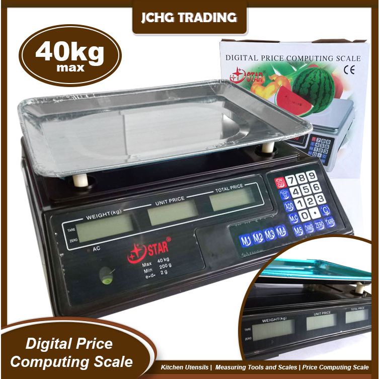 Jchg 40kg Digital Price Computing Scale Black Shopee Philippines
