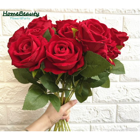 High Quality Velvet Rose&Cloth Rose Fake Rose Fake Flowers Artificial ...
