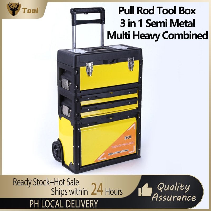Trolley Type Multi Heavy Combined Pull rod Tool Box 3 in 1 Semi Metal ...