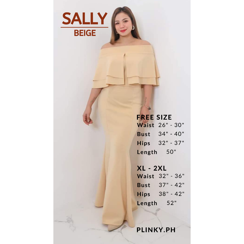 SALLY Off Shoulder Ladies Gown Wedding Bridal Sponsor Debut Women’s ...