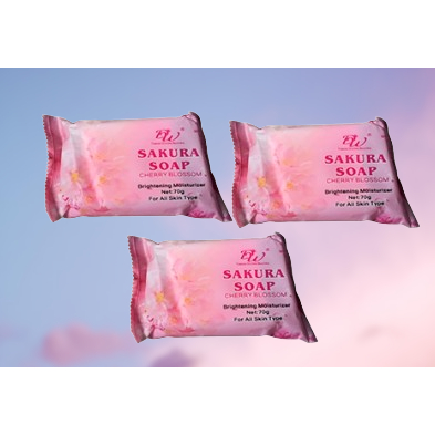 DW SQAURE SAKURA SOAP CHERRY BLOSSOM 70G DNW-1289 BUNDLE BY (3PCS ...