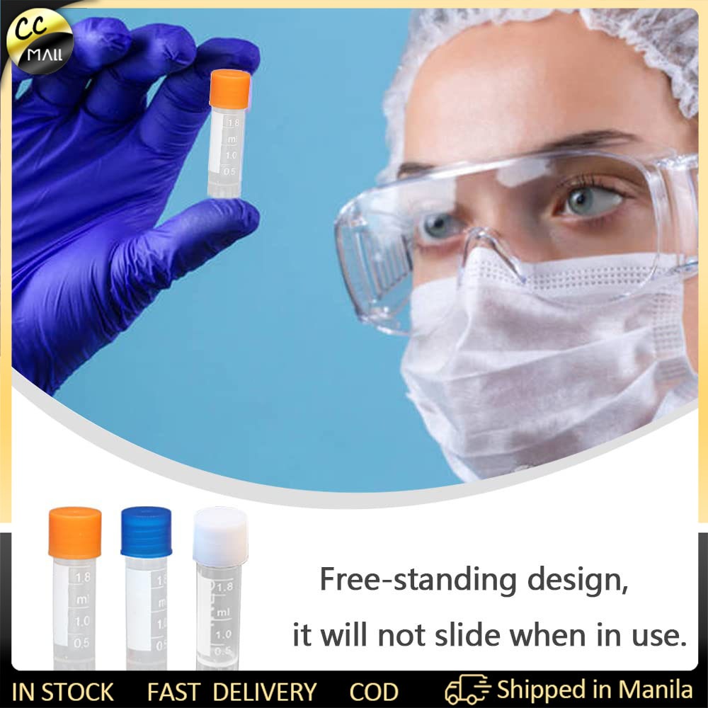 50pcs 1.8ml Laboratory Tube with Screw Cap Plastic Transparent Tube ...