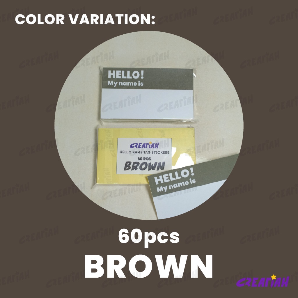 CREATIAH | Single Color HELLO Name Tag Stickers Pack Party School Home ...