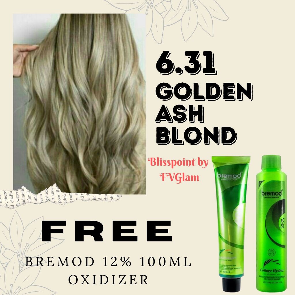 GOLDEN ASH BLOND 6.31 bremod w/ free Oxidizing Cream! | Shopee Philippines