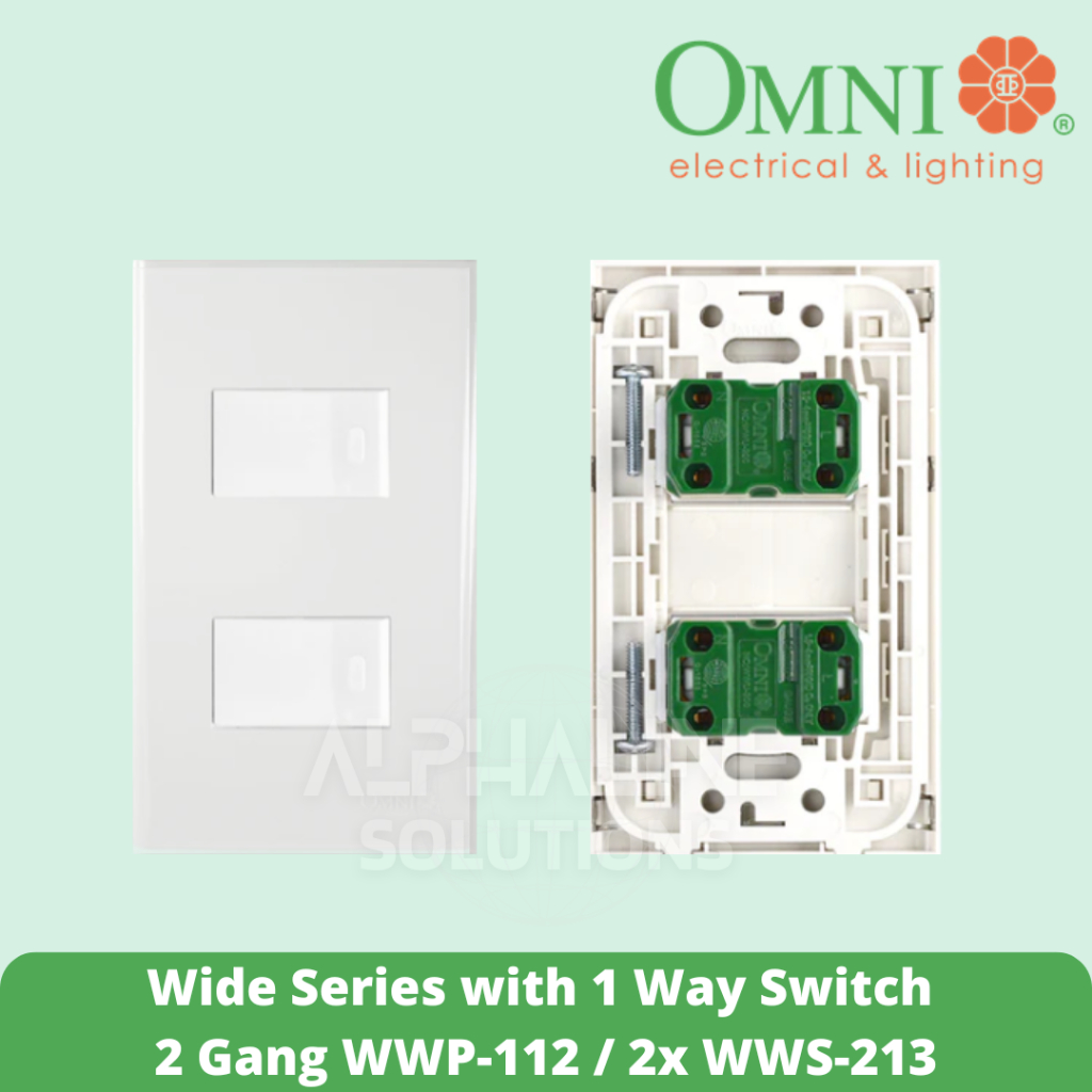 Omni Wide Series 1 Way Switches with Plate WWS-213 1 Gang, 2 Gang, 3 Gang | Shopee Philippines