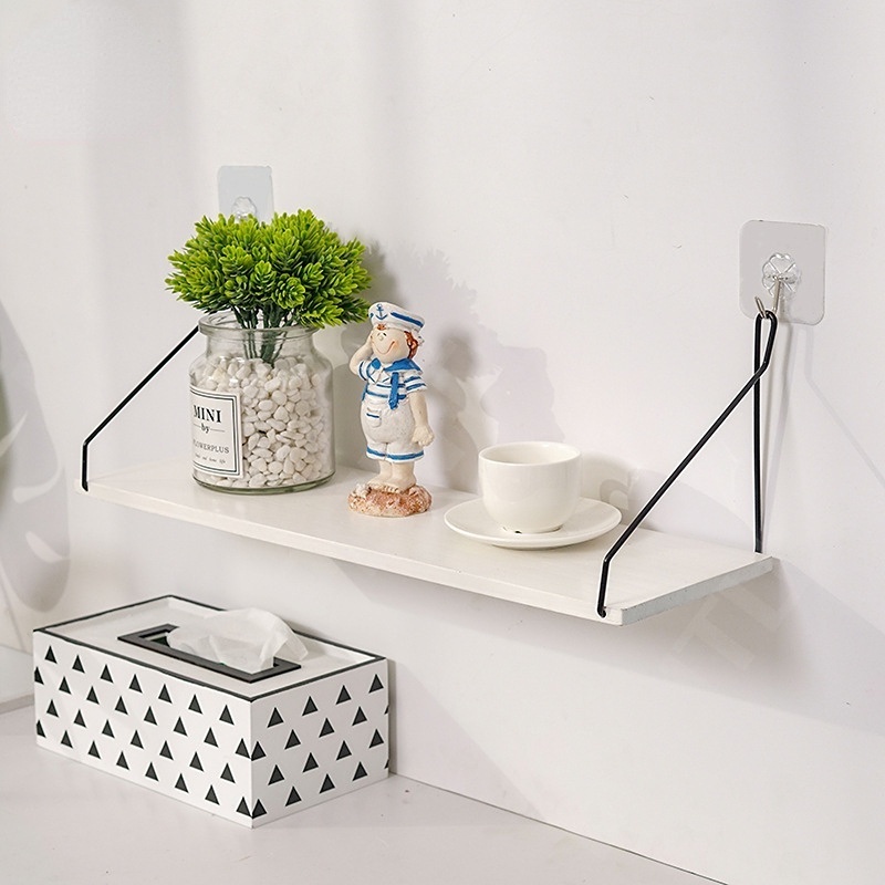 3PCS Wooden Wall Shelf Storage Panels Floating Hanging Shelves Display ...