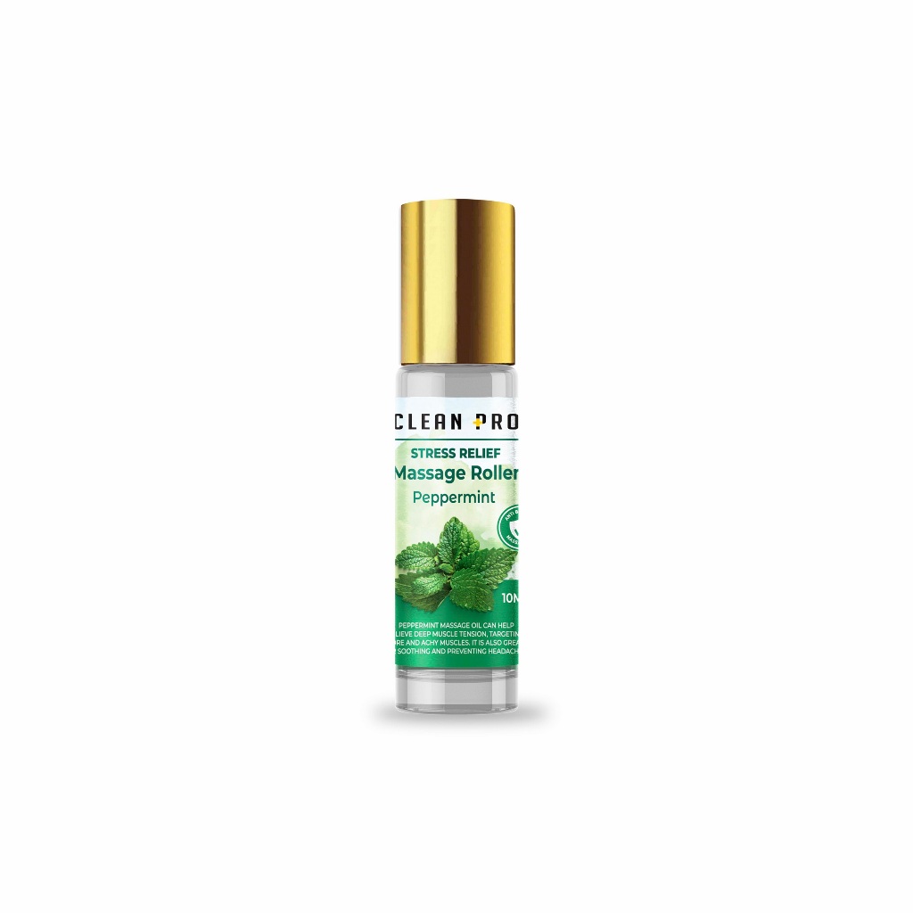 Clean Pro Stress Relief Massage Oil Peppermint Scent Roller 10ml ...