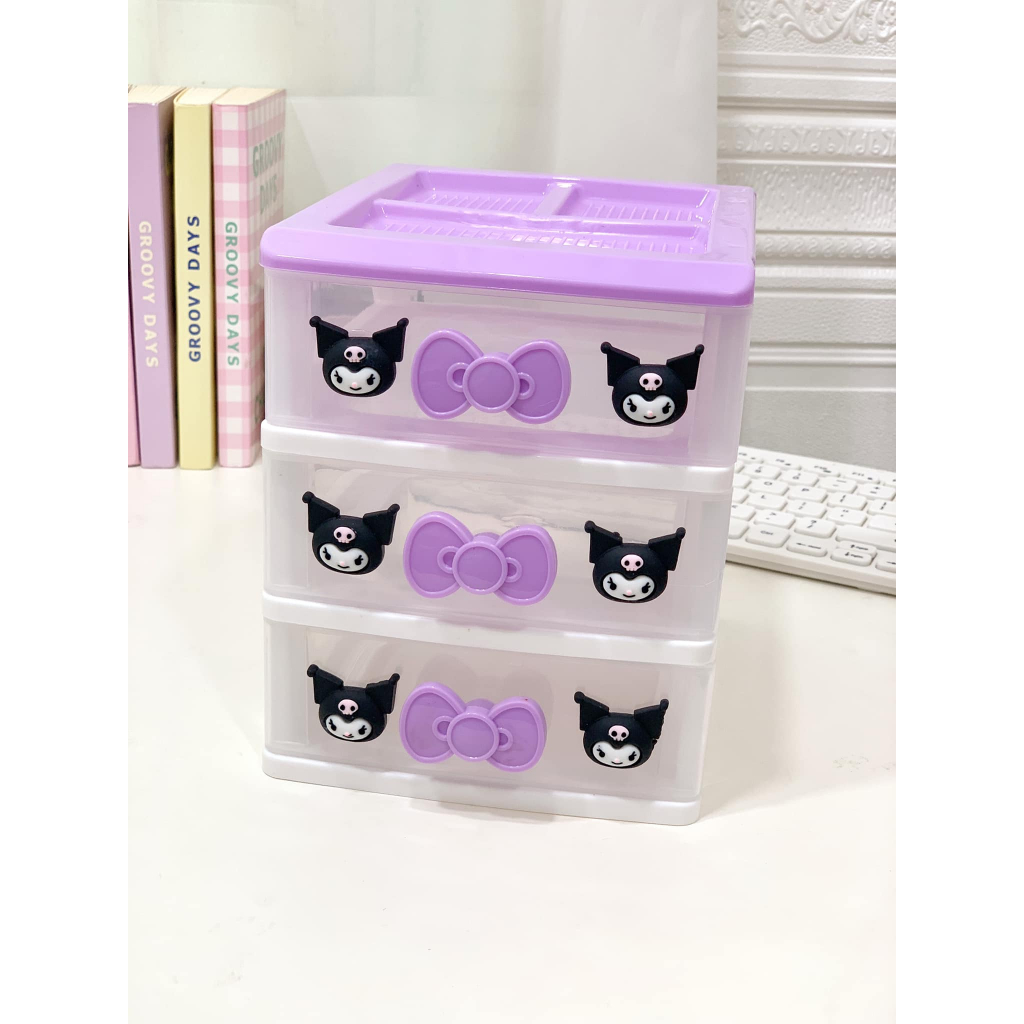 DRAWER TRANSPARENT KUROMI TREE LAYER AND TWO LAYER | Shopee Philippines