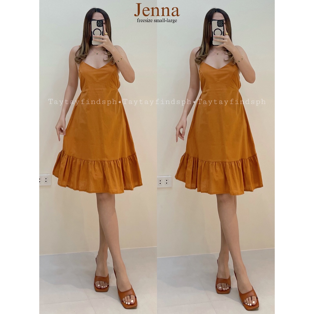 JENNA MERMAID KNEE LINEN DRESS | taytayfindsph | Shopee Philippines