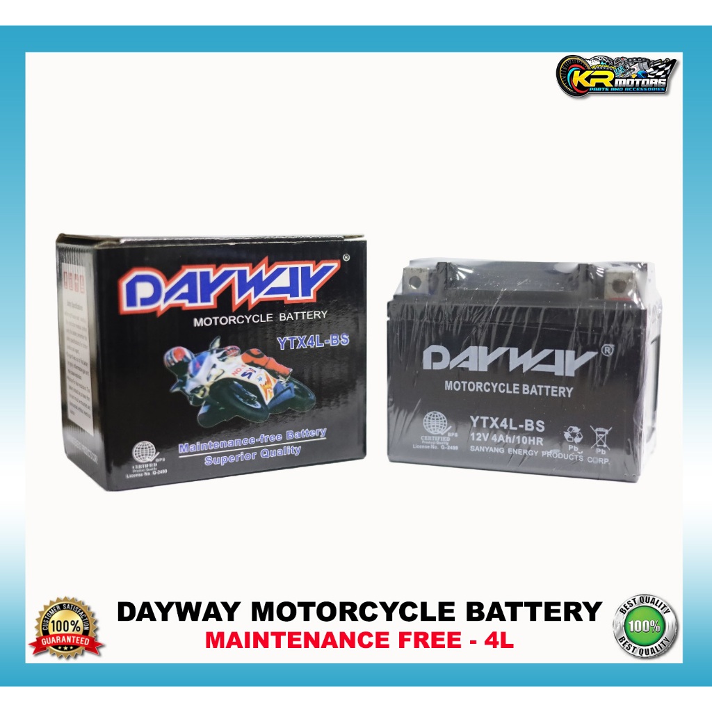 DAYWAY Original Motorcycle Battery 4L/5L Maintenance Free Battery, Motorcycle Batteries ...