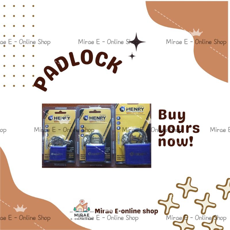 HENRY Weather Proof Heavy Duty Padlock 30mm 40mm 50mm | Shopee Philippines