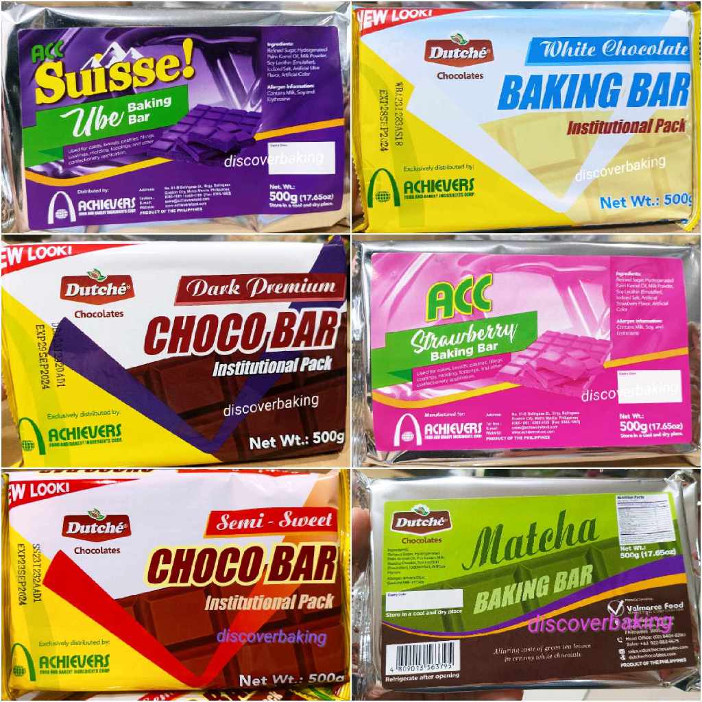 Dutche Chocolate Baking Bar 500g [DARK SEMI-SWEET WHITE MATCHA ...