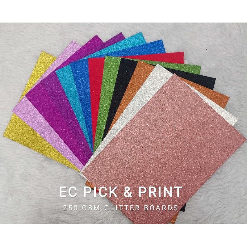 250 GSM Premium Glitter Cardstock / Glitter boards 10 sheets per pack ...