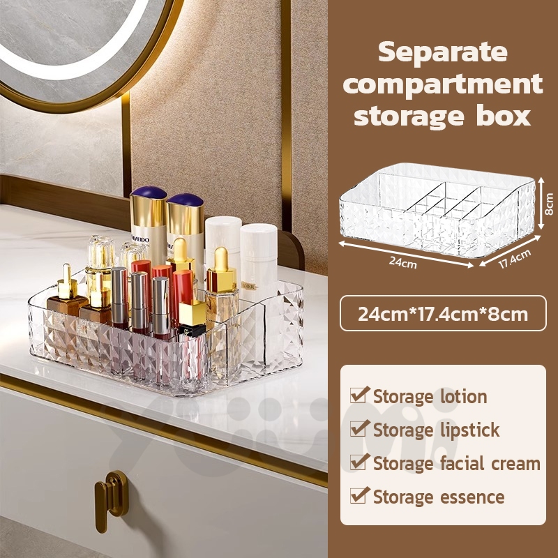 Yuumi Acrylic Skin Care Storage Make Up Organizer Transparent Cosmetic ...