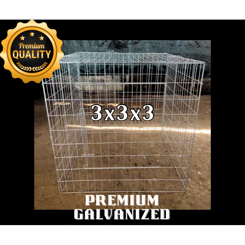 Premium Foldable Galvanized Cage 3x3x3 / Sabong cage / Gamefowl cage ... Premium Foldable Galvanized Cage 3x3x3 / Sabong cage / Gamefowl cage ...