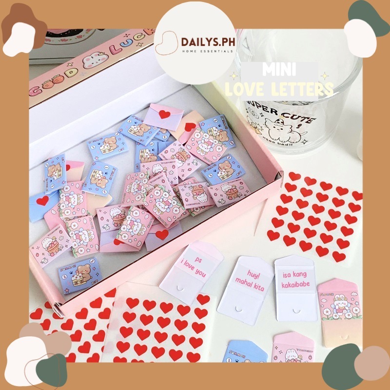•DAILYS• 100 pcs Mini Love Letters DIY Customize Couple Gift with Gift ...