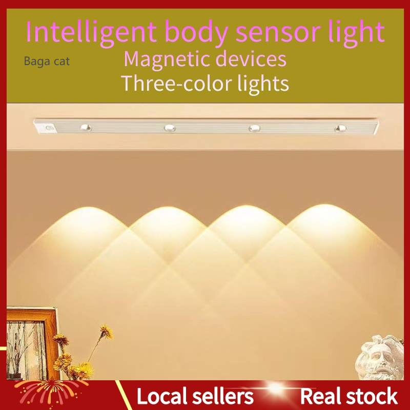 【COD】LED touch Light Tricolor Dimmable Cat Eye Light Strip Cabinet ...