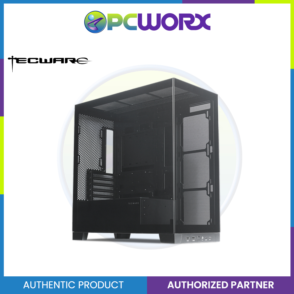 Tecware VX90M mATX Dual Tempered Glass Panoramic PC Case | Shopee ...