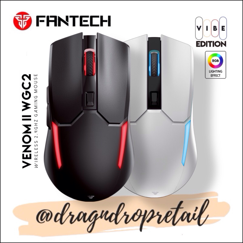 FANTECH VENOM II WGC2 Vibe Edition Rechargeable Wireless 2.4GHz Pro ...