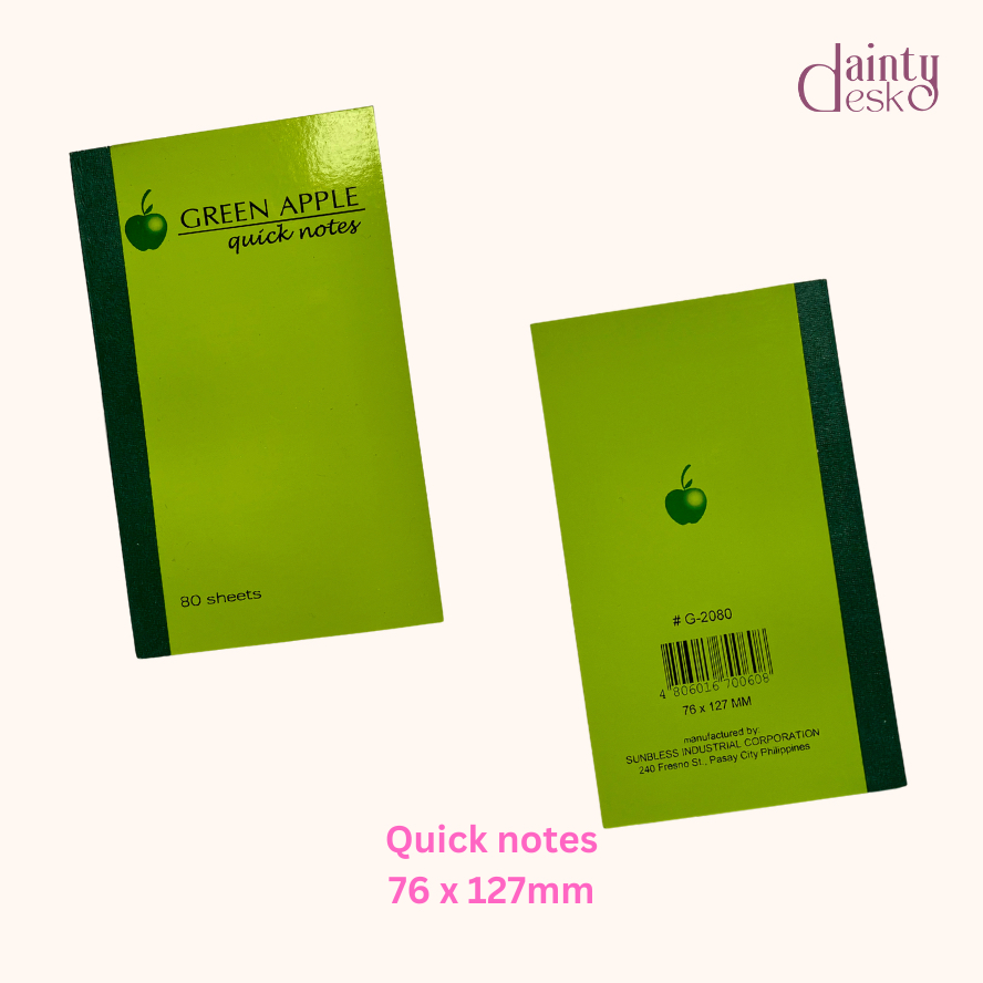 Green apple quick notes (tickler) | Shopee Philippines