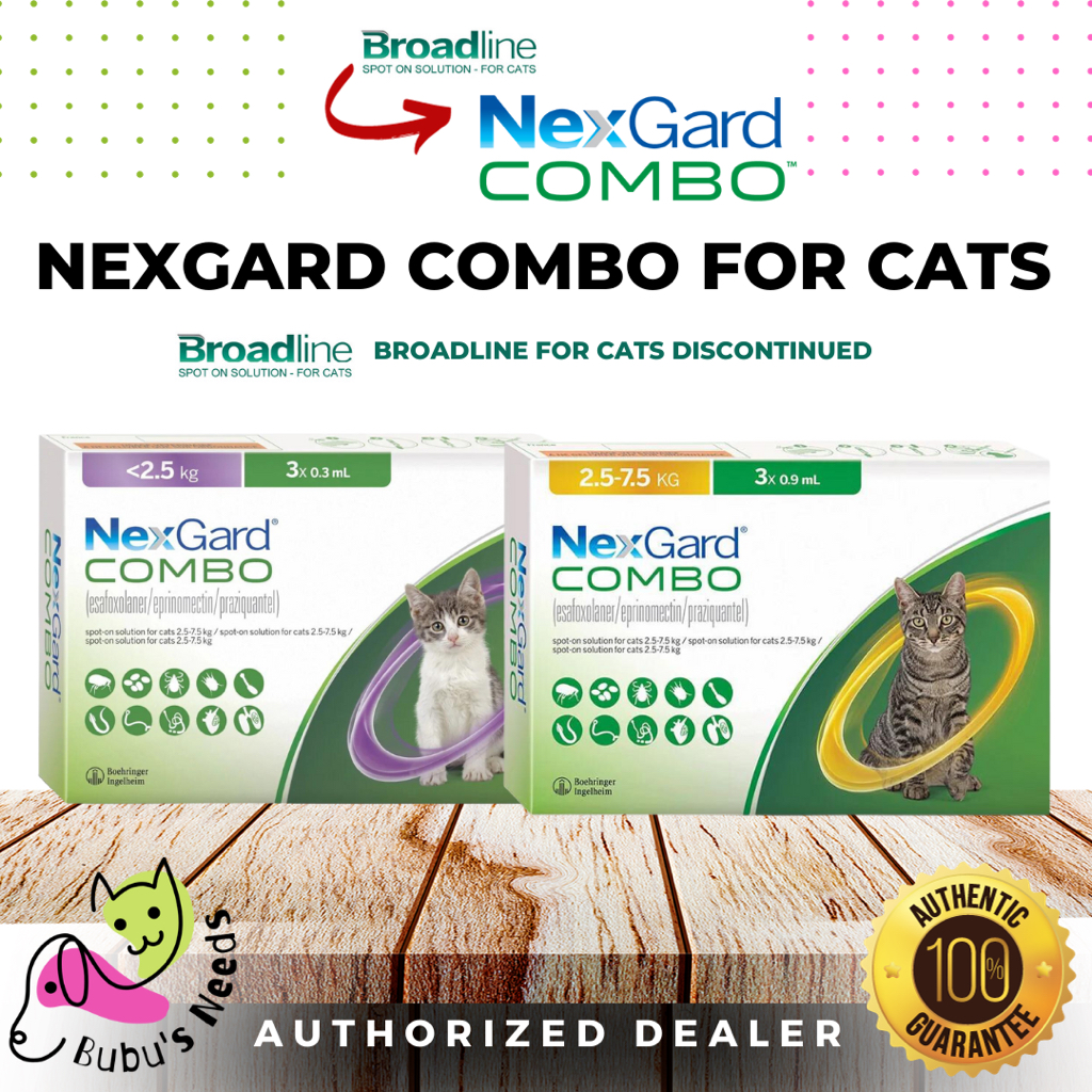 NEXGARD COMBO for Cats Spot-on Ticks and Fleas, Dewormer, Mites ...