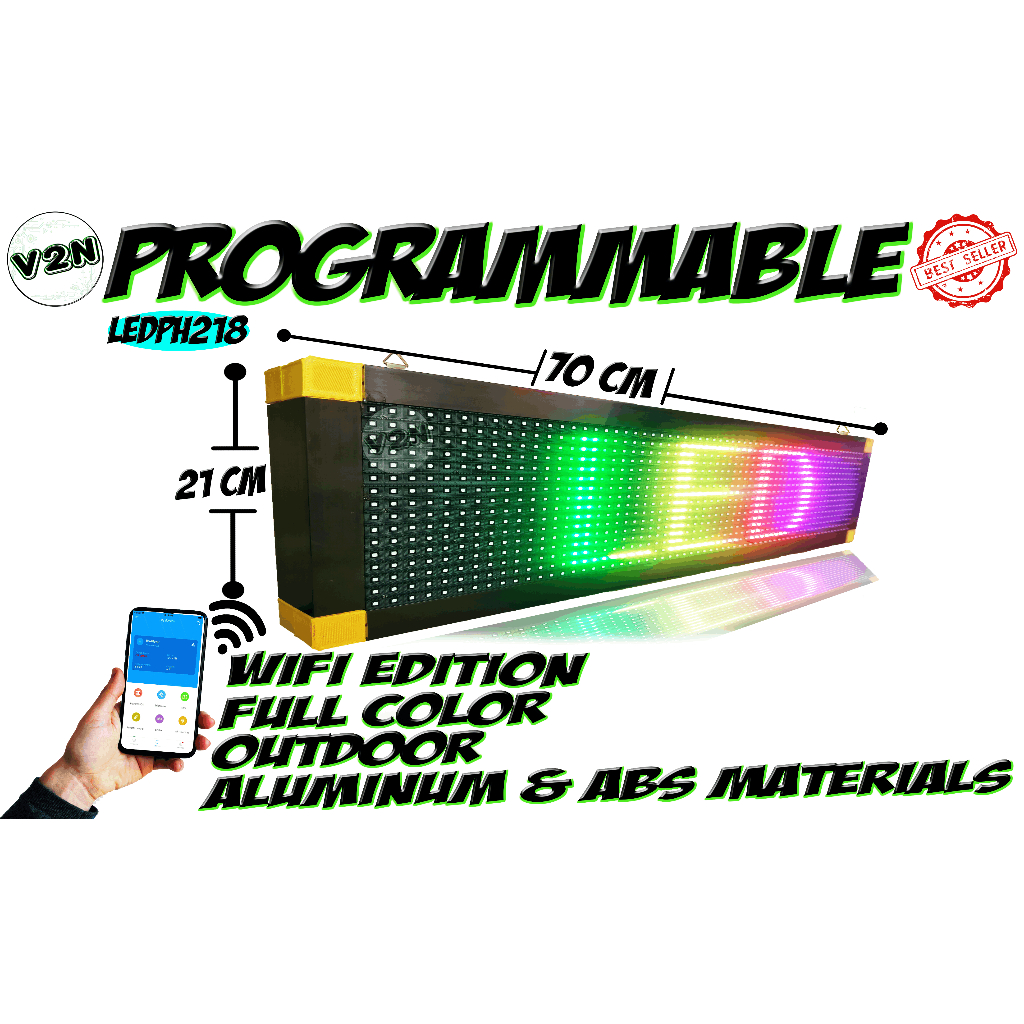 Programmable LED Display Signage | Full Color | WIFI Edition | Shopee ...