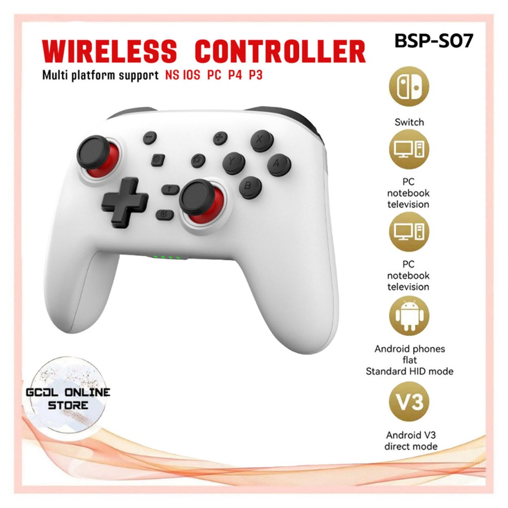 S07 Wireless Gaming Controller For Switch Console Joystick with ...