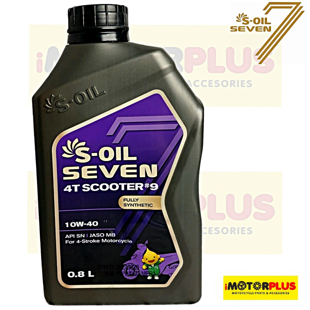 S-OIL Seven 4T Scooter #9 10W-40 MB Fully Synthetic Motorcycle Engine ...