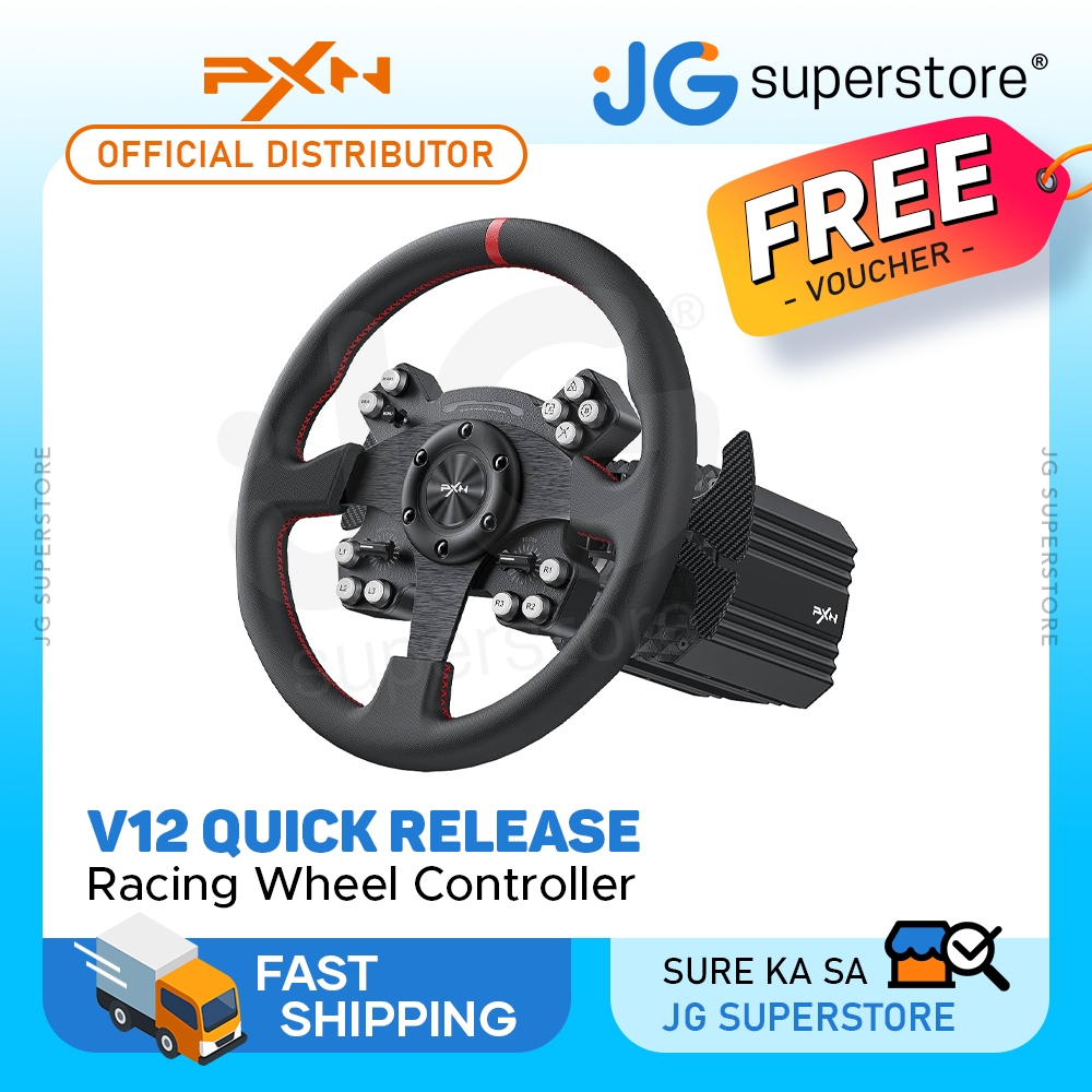 PXN V12 13" Quick Release Racing Wheel with Carbon Fiber Paddle ...