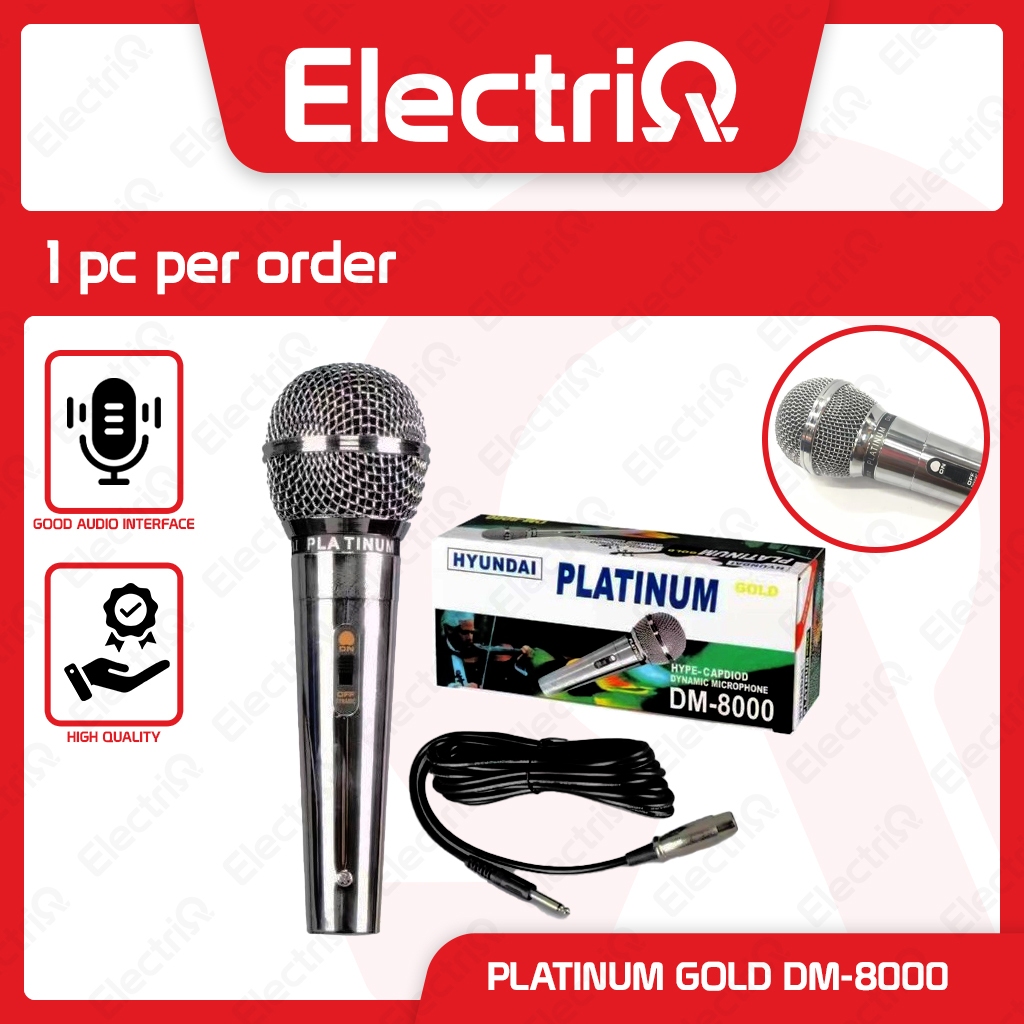 Electriq l Hyundai Platinum GOLD Version DM-8000 Professional Microphone Mic for Videoke ...