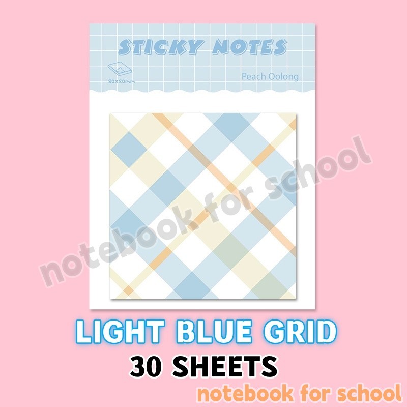 NFS 30 Sheets Creative Pastel Checkered Sticky Notes Grid Memo INS 30 ...
