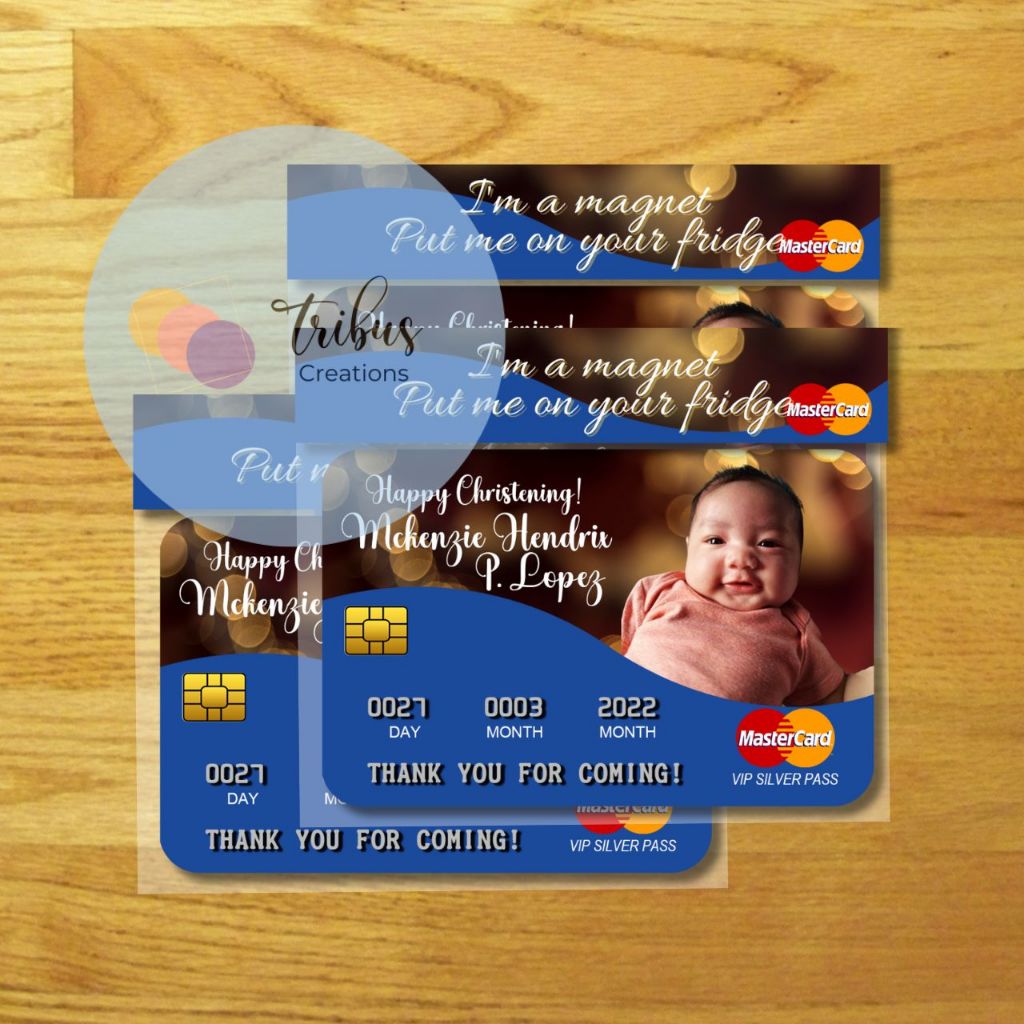 ATM Style Personalized Ref Magnet for Christening Baptism Birthday ...