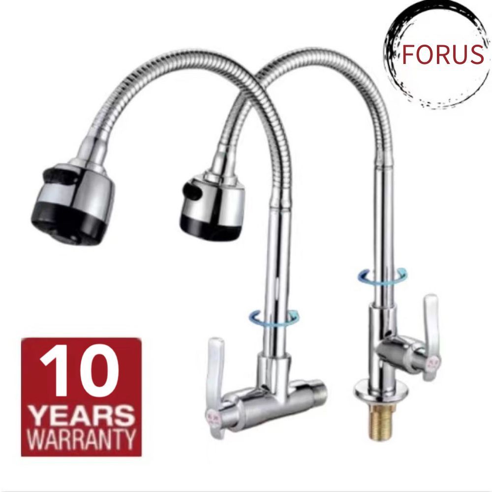 Kitchen Faucet Sink Wall Mounted Faucet 360°Flexible Single Cold ...