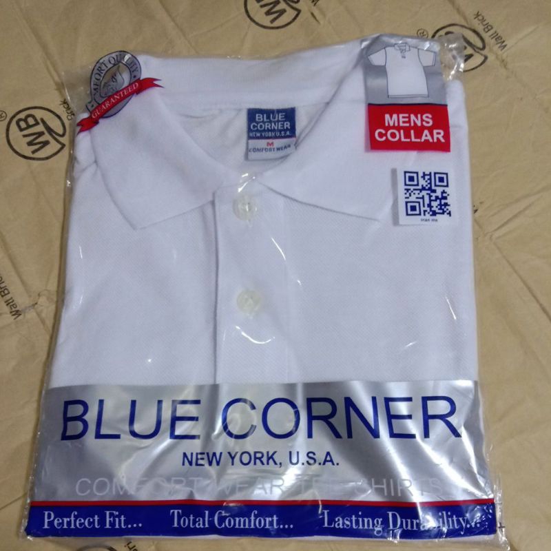 Blue Corner Poloshirt for men white adult size:xs-s-m-L-xl-xxl-3xl-4xl ...