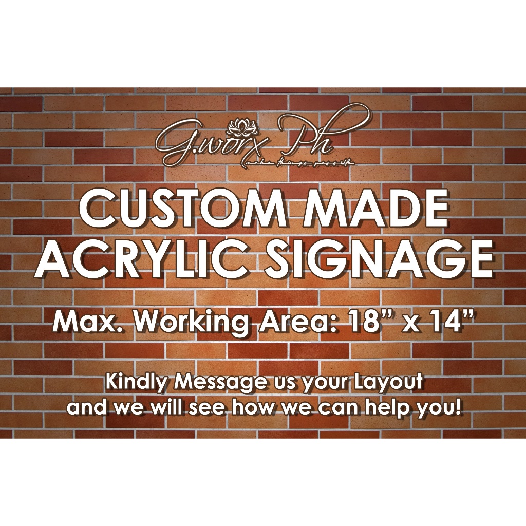 GWorx [Double Layer Acrylic Plate] Custom Made Signage | Shopee Philippines
