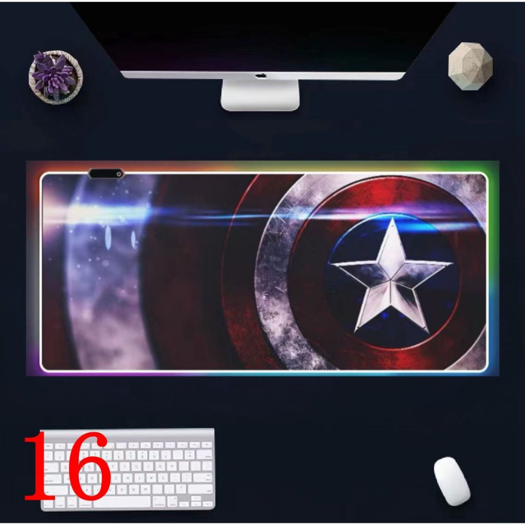 【XMT】RGB Colorful LED Lighting Gaming Mouse Pad Keypad Mat For PC ...