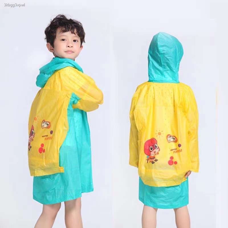 Children's raincoat kindergarten primary school children waterproof big child rain poncho boys ...