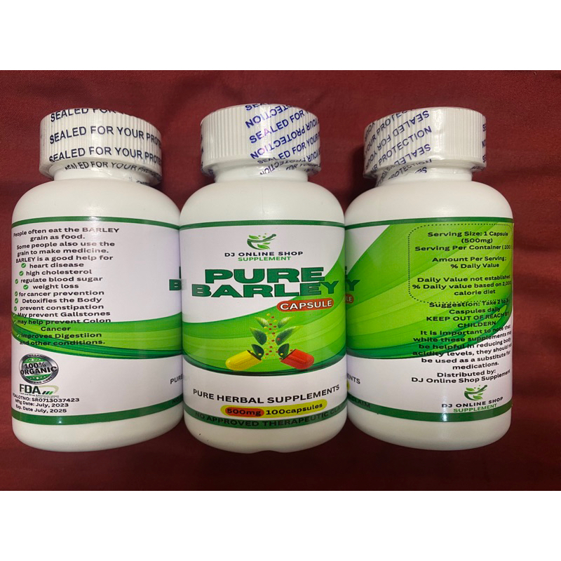PURE BARLEY HERBAL SUPPLEMENTS(100 CAPSULES) | Shopee Philippines