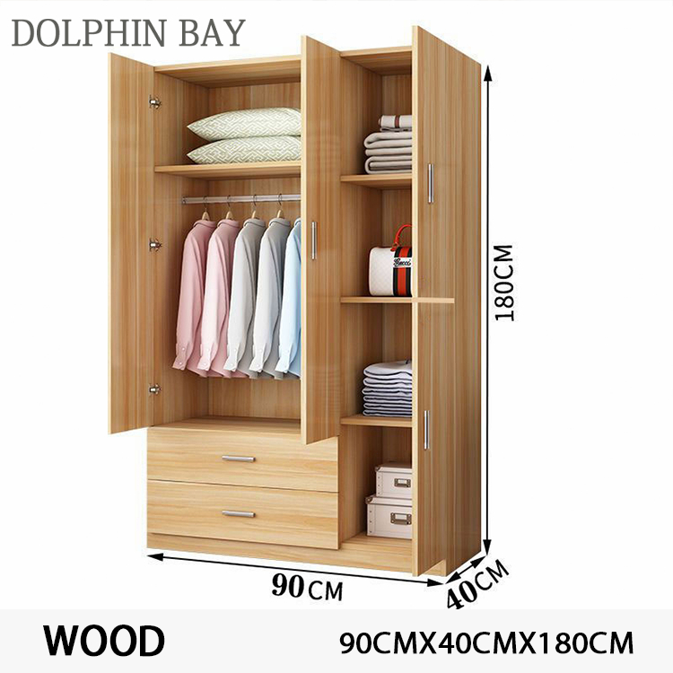 (COD)Wooden wardrobe, family bedroom, simple assembly, large cabinet ...