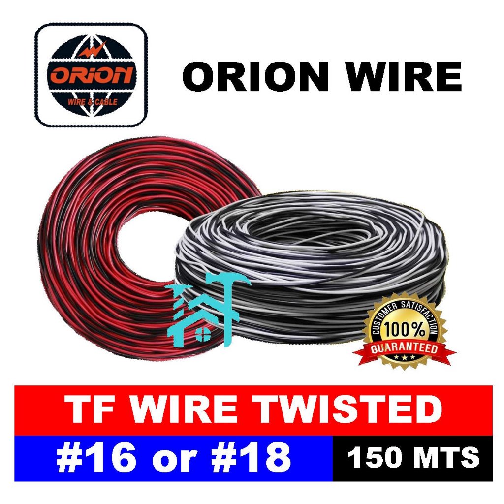 ORION TF WIRE ORION BRAND 16/2 or 18/2 150 METERS TWISTED RED/BLACK or ...