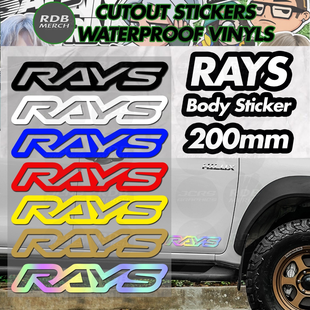Rays 200mm Body Sticker for Car Waterproof Hologram Vinyl Decal for ...
