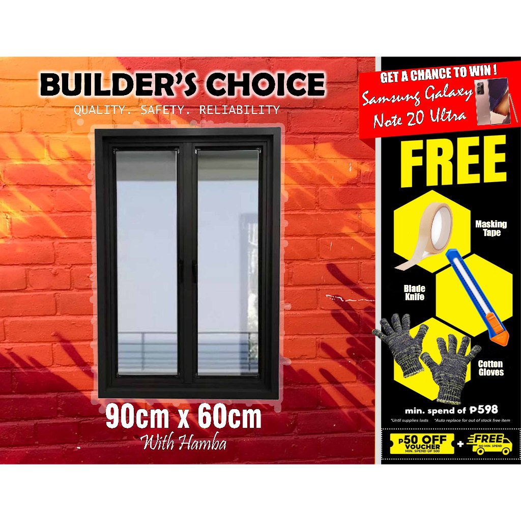 H90xW60cm Aluminum Sliding Window w/ Free Screen. Mura at Matibay na ...