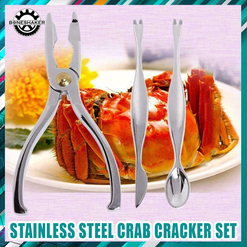 Stainless Steel Crab Cracker Set 3pcs Seafood Tools Crab Crackers Nut ...