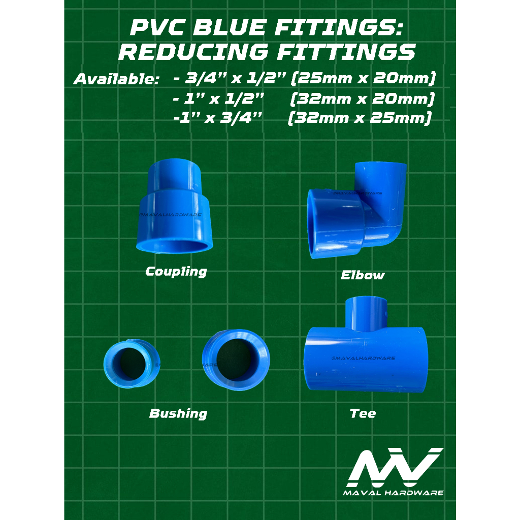 PVC Blue Fittings - Reduce Coupling, Reduce Tee, Reduce EIbow, Reduce ...