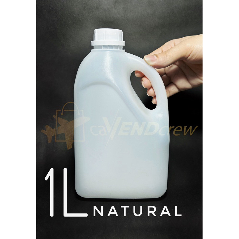 1 Liter Jerry Bottle | 1L Natural | 1L | HDPE | Plastic Container ...