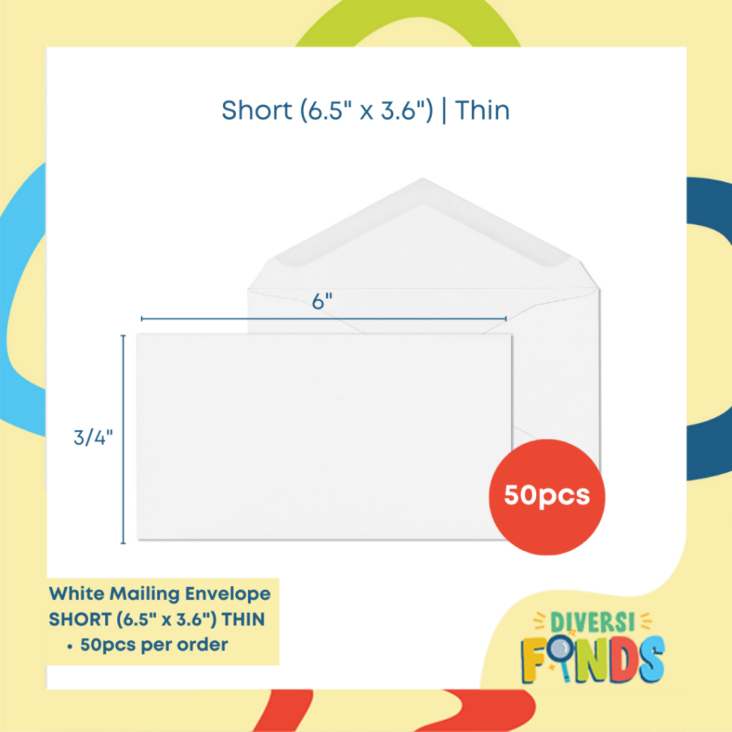 White Mailing Envelope Short (6 3/4X) and Long (10XX) - 50's per order ...