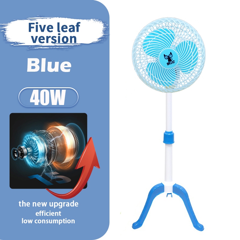 SYCAT 40W Stand Fan Shaking Head Fan Strong Wind Floor Fan 5 Blade ...