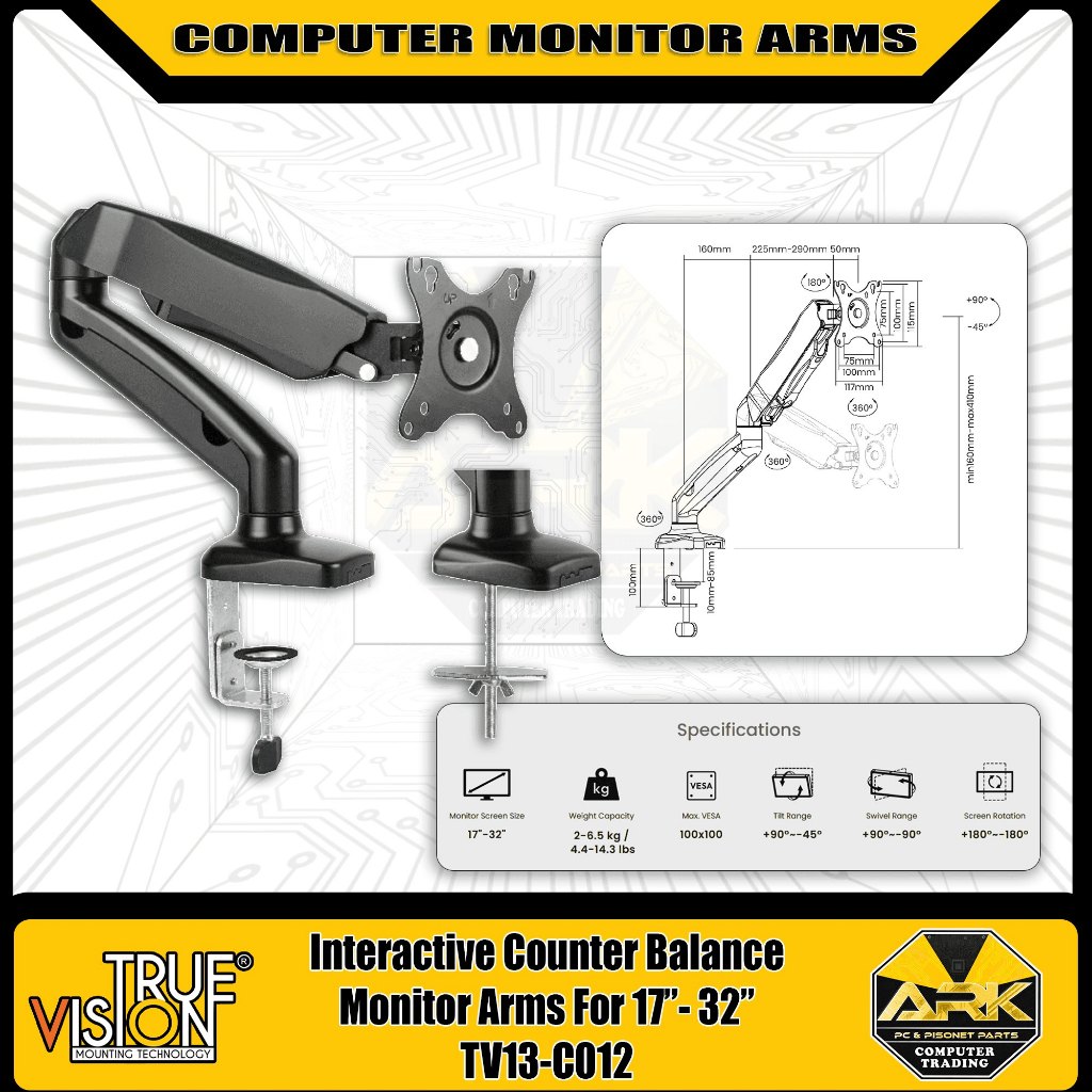 Interactive Counter Balance Monitor Arms For 17"-32" TV13-C012 | Shopee ...