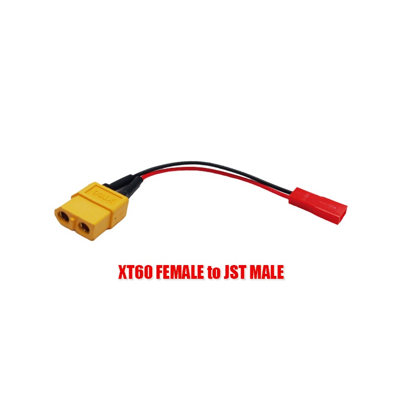 MICRO PC XT60 MALE/ FEMALE to JST CONNECTOR 2-PIN MALE/ FEMALE, BEST ...