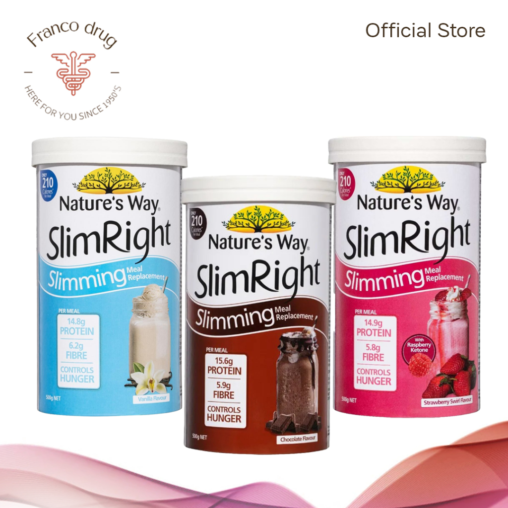 Nature's Way Slim Right Strawberry, Vanilla, Chocolate Powder Meal ...